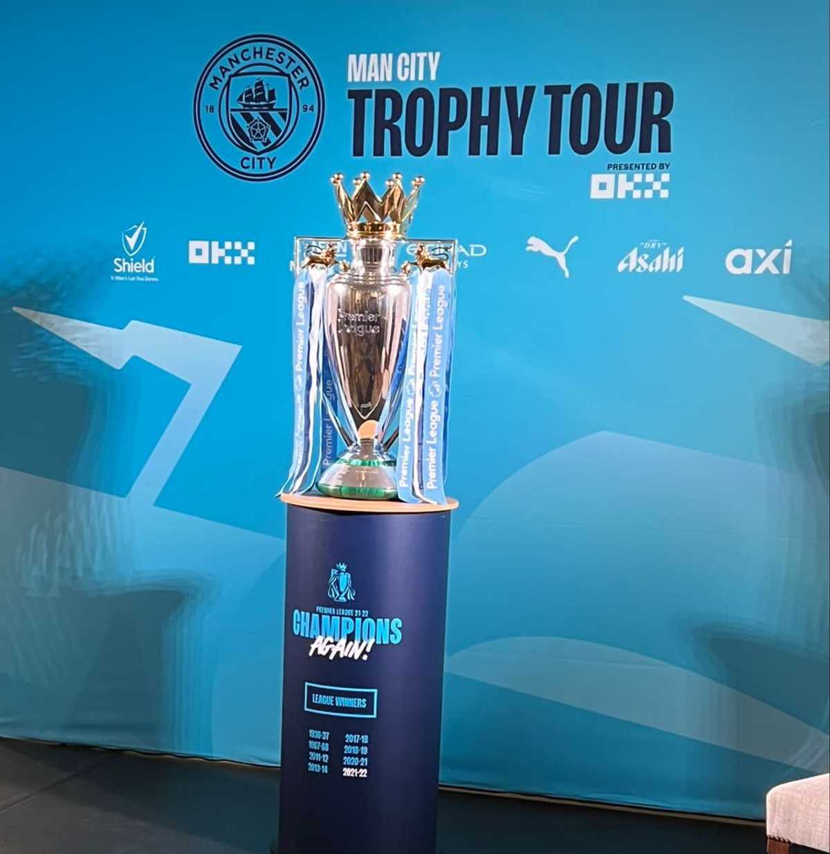 Man City’s 2021-22 EPL Trophy is in Cape Town | Laudium Today - Keeping ...